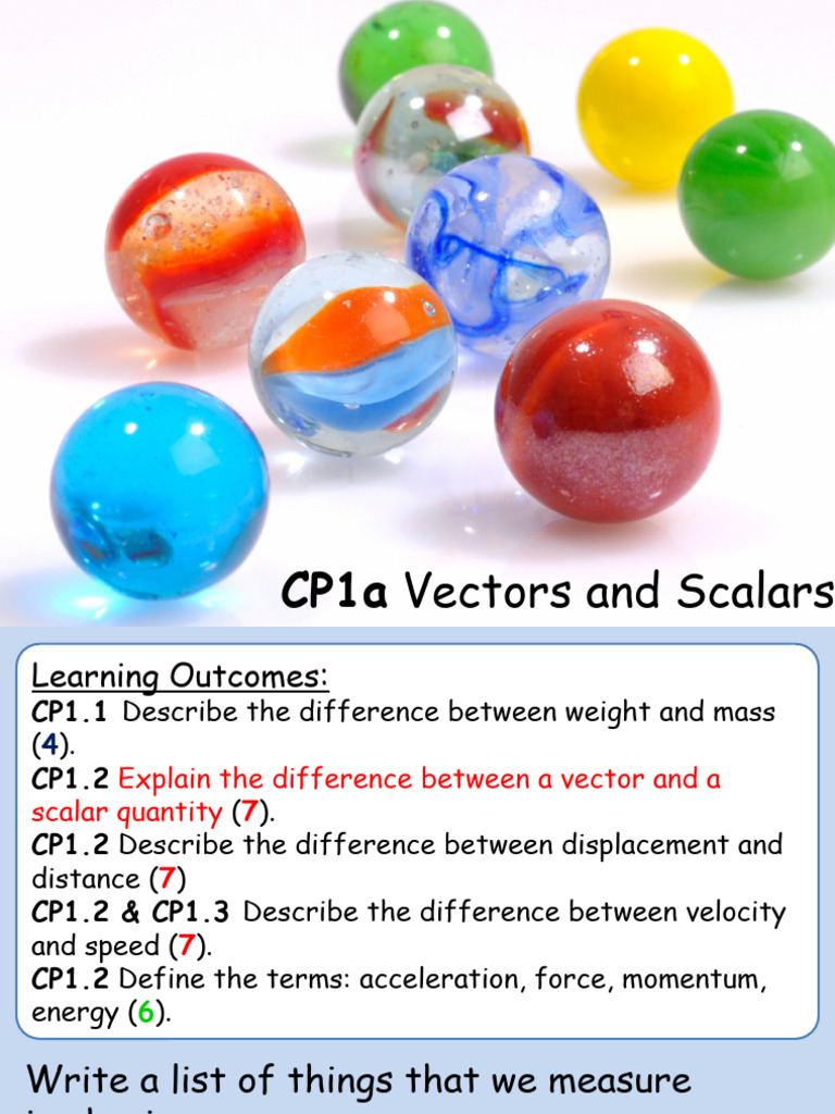 CP1a Vectors and Scalars | PDF | Euclidean Vector | Velocity