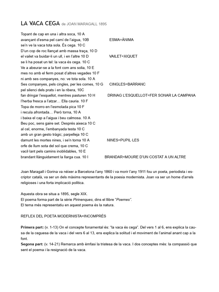 LA VACA CEGA de JOAN | PDF