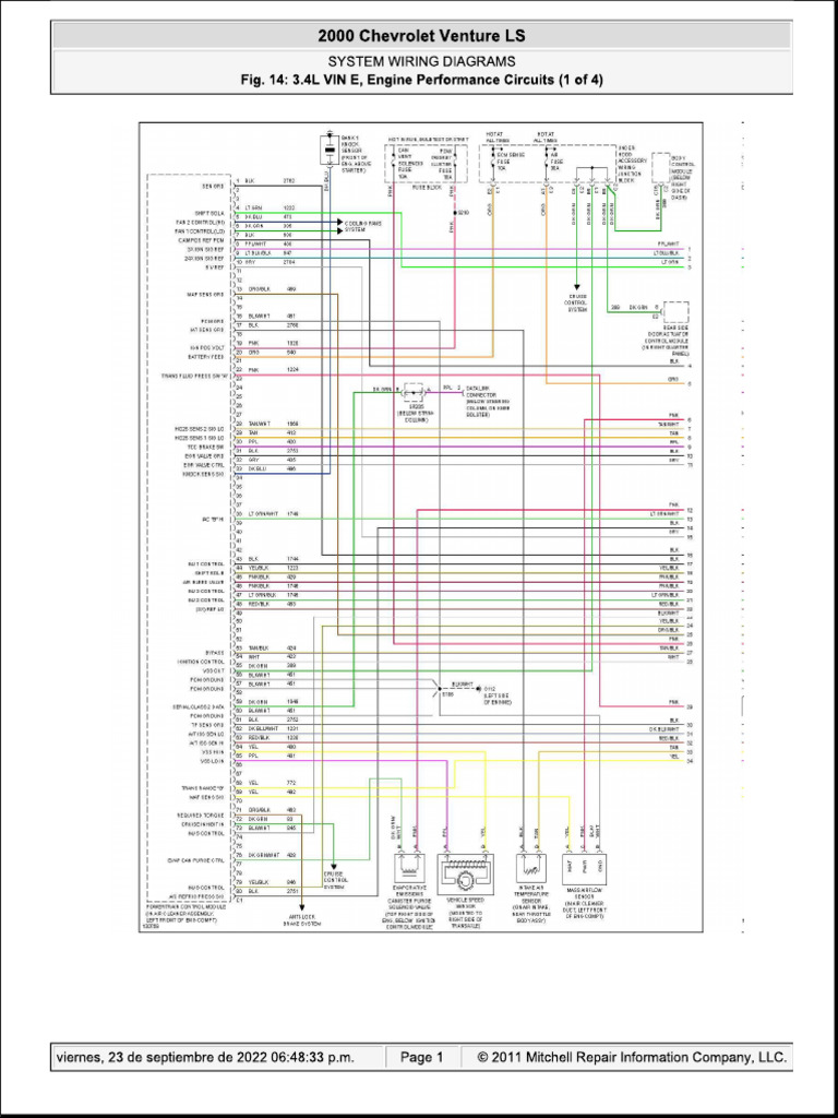 Diagrama Electrico Chevrolet Venture 2000 3.4 | PDF