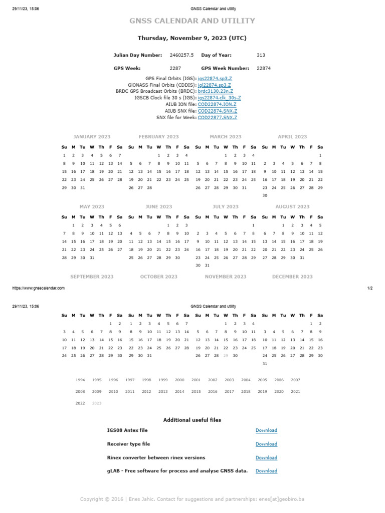 GNSS Calendar and Utility313 | PDF | Download | Computer Engineering