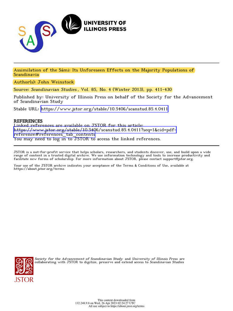Sámi Assimilation's Impact on Scandinavia | PDF | Scandinavia | Genealogy