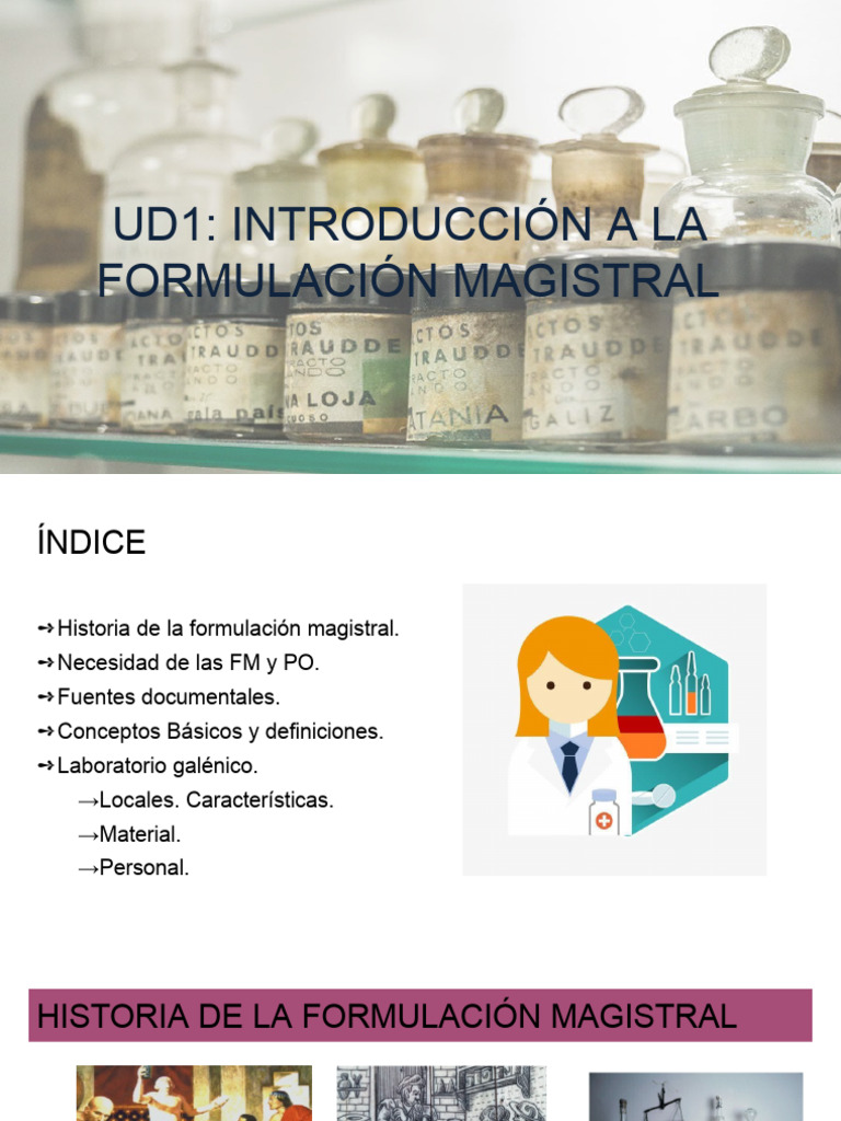 Ud - 1 Introducción A La Formulación Magistral | PDF | Farmacia ...