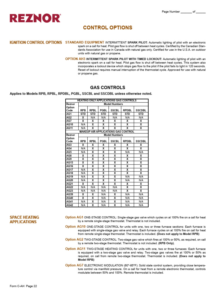 Gas Control Options for Heating Systems | PDF | Thermostat | Duct (Flow)