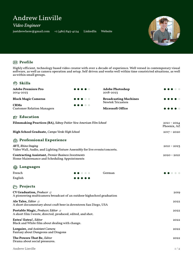 Andrew Linville Resume | PDF