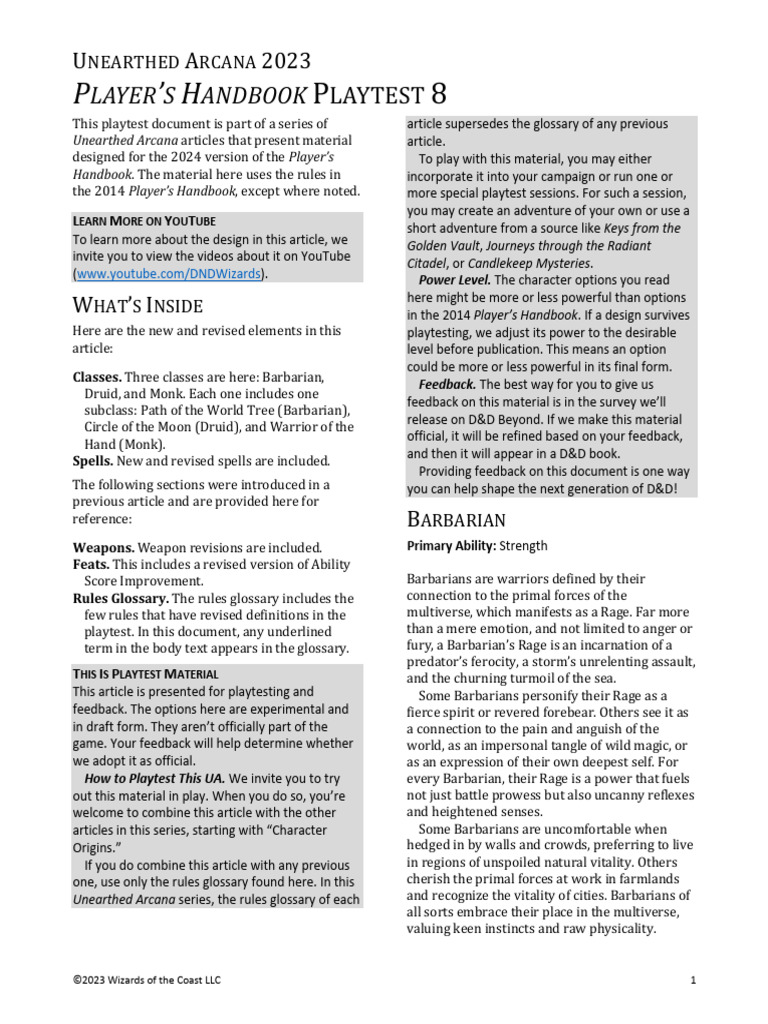 Unearthed Arcana 8 | PDF | Dungeons & Dragons | D20 System