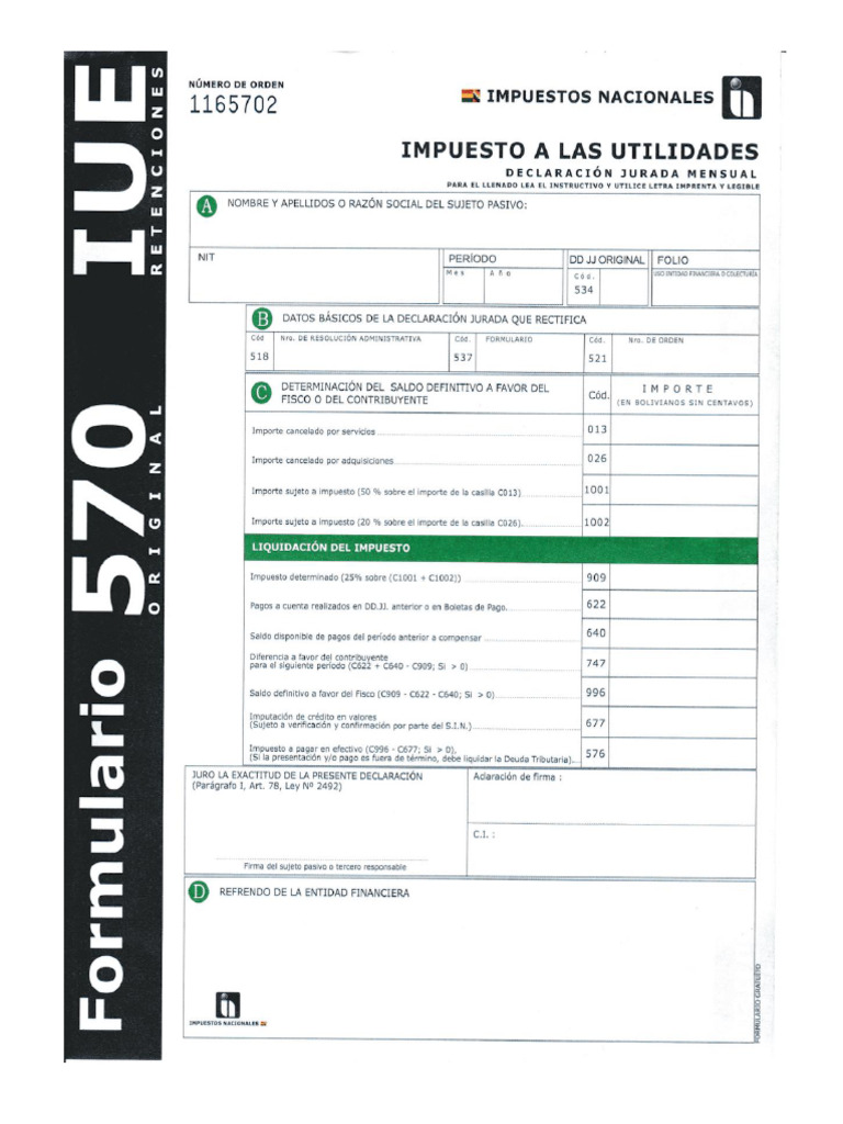 Formulario 570 Iue | PDF