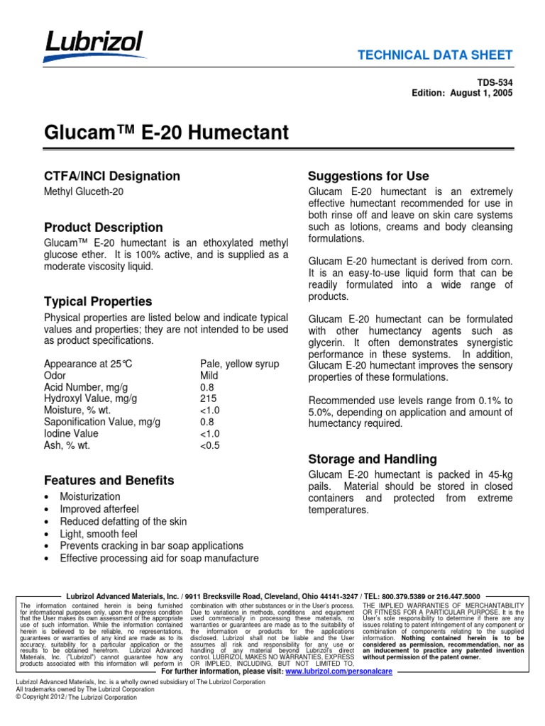 FT Glucam E20 | PDF | Chemical Compounds | Chemical Substances