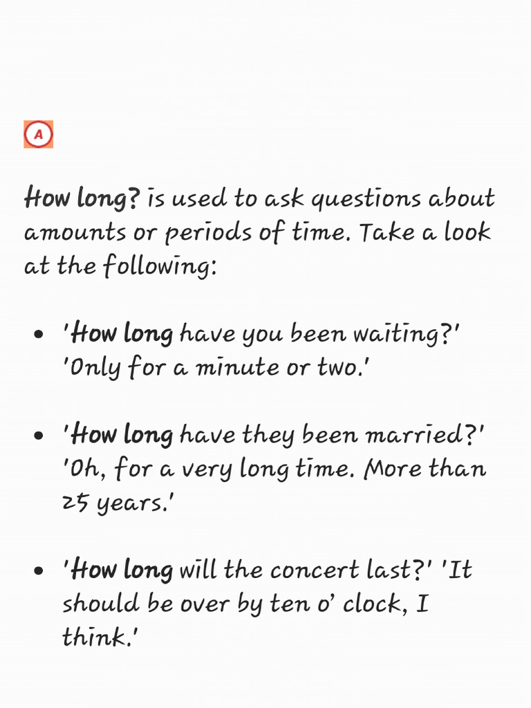 How Long Question II | PDF