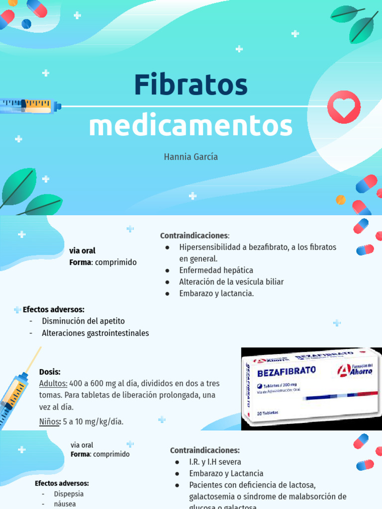 Fibratos Medicamentos | Descargar gratis PDF | Diarrea | Indigestión
