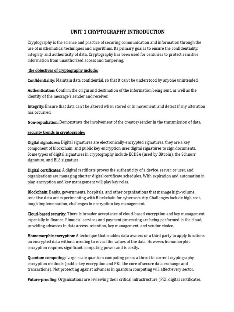 Unit 1 Ic | PDF | Cryptography | Information Security