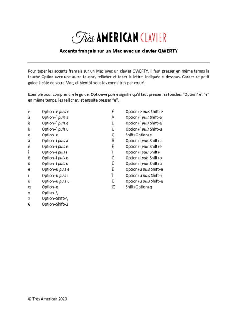 Apple French Accents Shortcuts | PDF