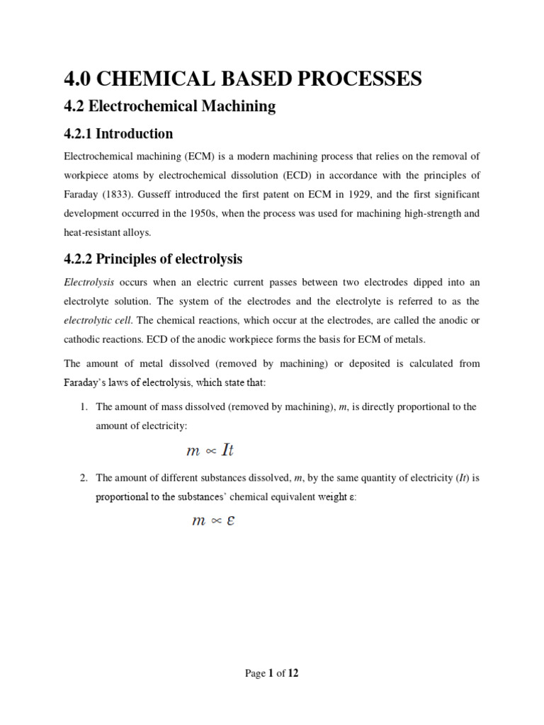 Lesson 4 B Pdf Machining Electrochemistry