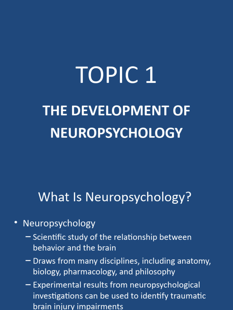 NEURO - Topic 1 - Additional Slides | PDF | Lateralization Of Brain ...