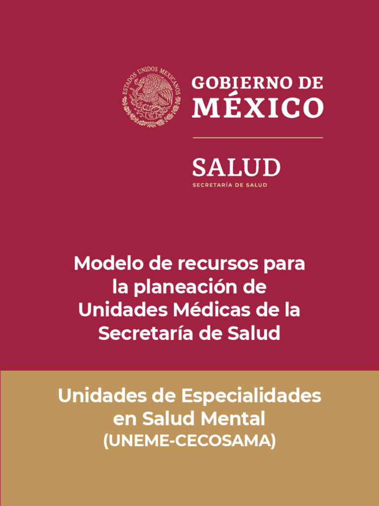 Planeación de UNEME-CECOSAMA | PDF | Salud mental | Hospital