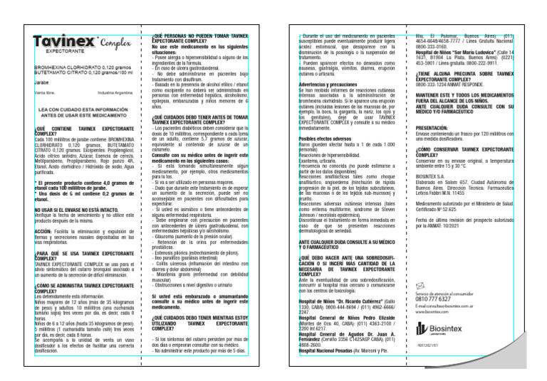 Prospecto Web Tavinex Complex | PDF | Medicamentos con receta | Asma