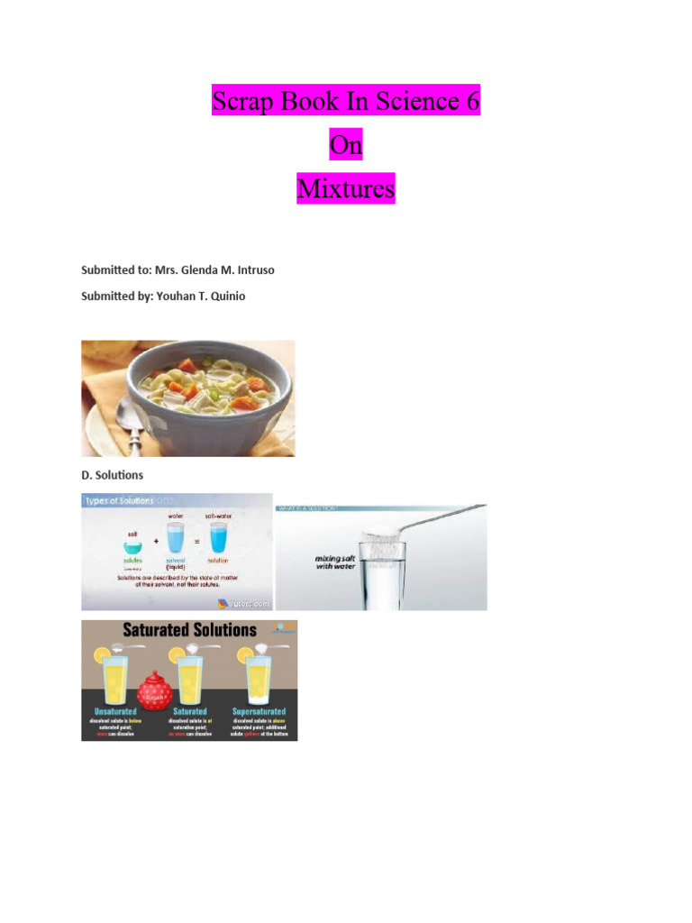 Scrap Book in Science 6 | PDF | Mixture | Chemical Substances