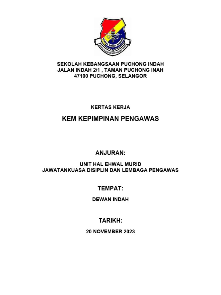 Kertas Kerja Kem Kepimpinan 2023 | PDF | Seni