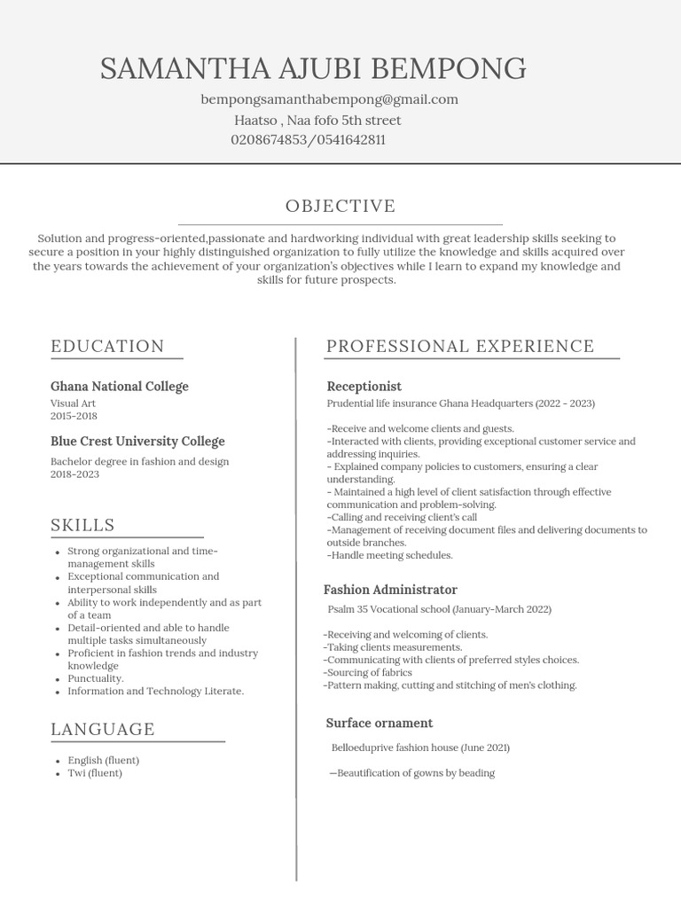 Office Manager - Samantha Bempong Ajubi | PDF | Cognition | Learning