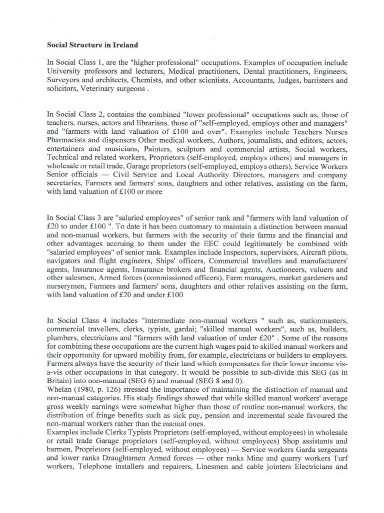 Ireland Social Structure | PDF