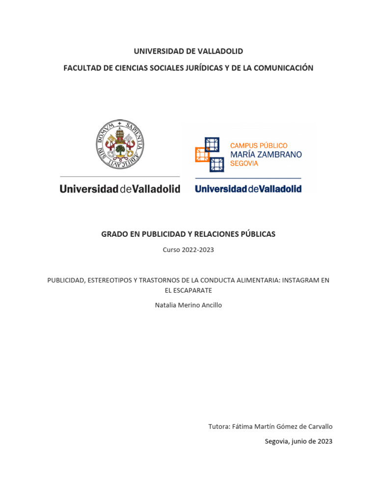 Tfg-N. 2100 | PDF | Desorden alimenticio