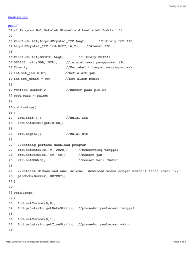Bel Sekolah Otomatis Dengan Arduino Uno Pdf