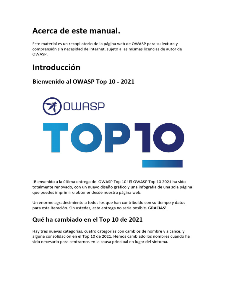 OWASP Top 10 2021: Cambios Clave | PDF | Transport Layer Security | Clave (criptografía)