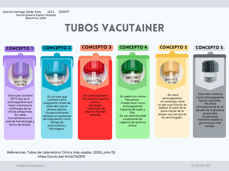 Tipos de Tubos Vacutainer | PDF | Medicina CLINICA | Fisiología