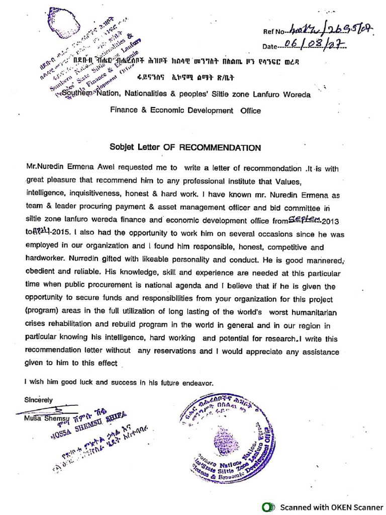 Letters of Recommendations | PDF