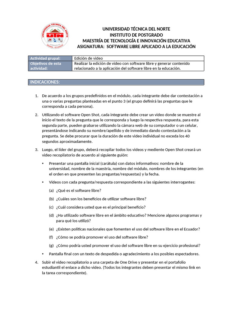 Examen Edicion Video | PDF | Software | Software libre