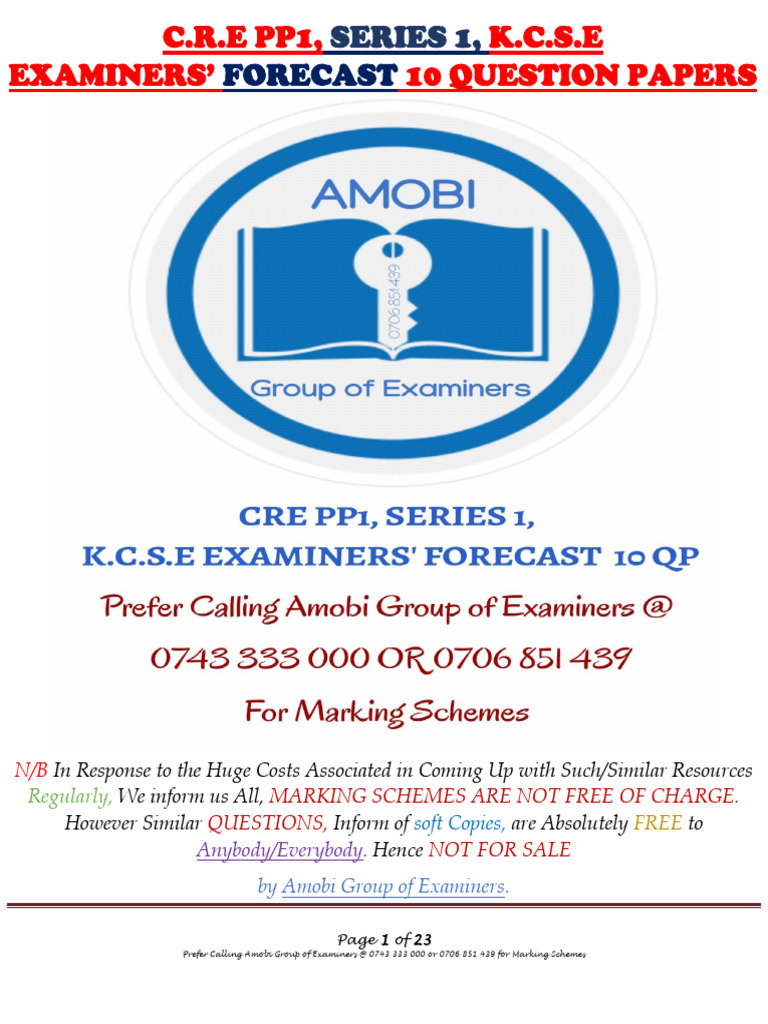 Cre PP1 S1 Kef 10-QP | PDF | Covenant (Biblical) | Old Testament