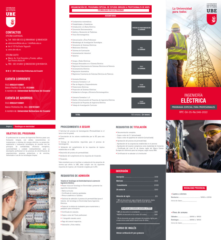 Triptico Programa Especial Eléctrica | PDF | Ingenieria Eléctrica | Uso eficiente de energía
