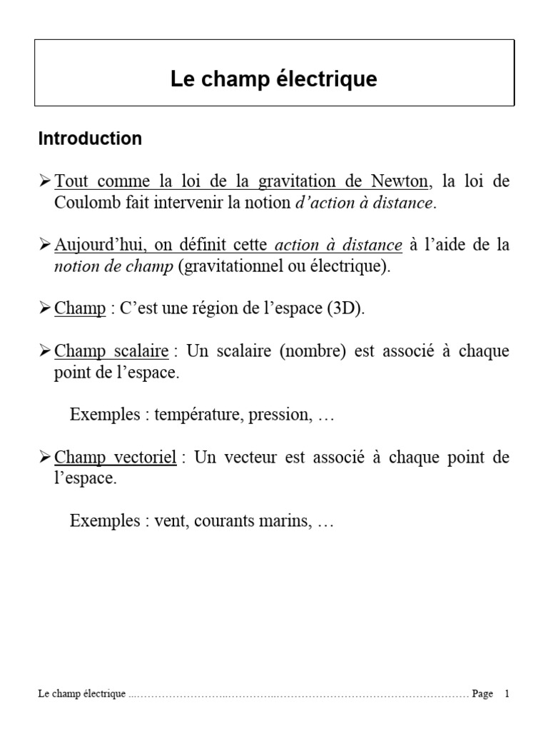 Comprendre le champ électrique en 3D | PDF | Champ électrique | Champ ...