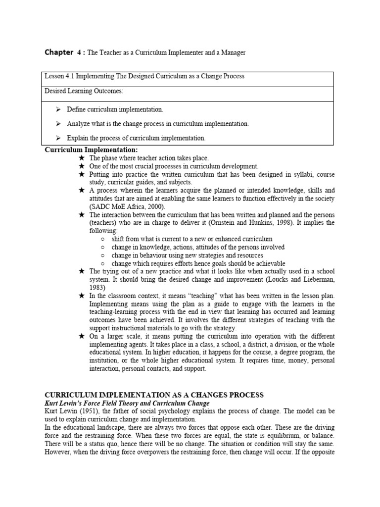 Chapter 4 in ED 109 | PDF | Curriculum | Learning Styles