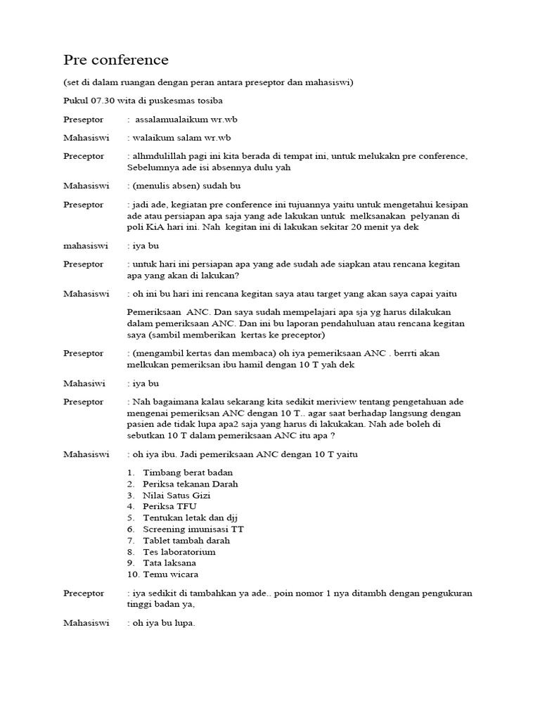 Naskas Tugas Pre Dan Pos Conference | PDF