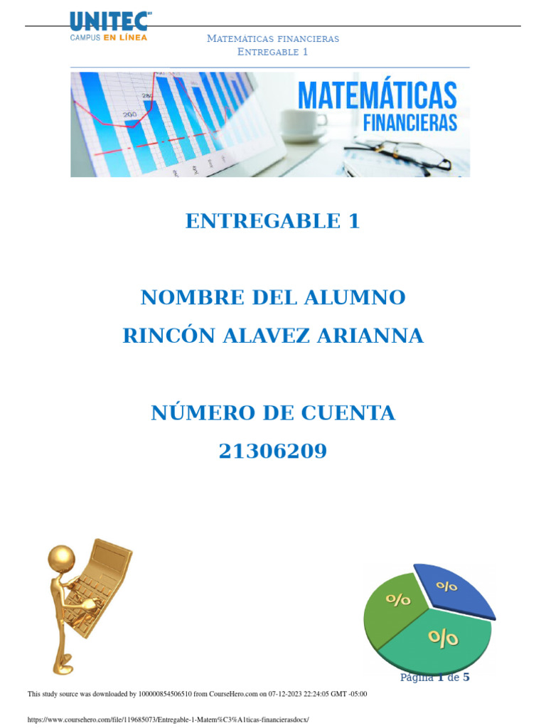 Entregable 1 Matem Ticas Financieras | PDF | Dinero | Bancario