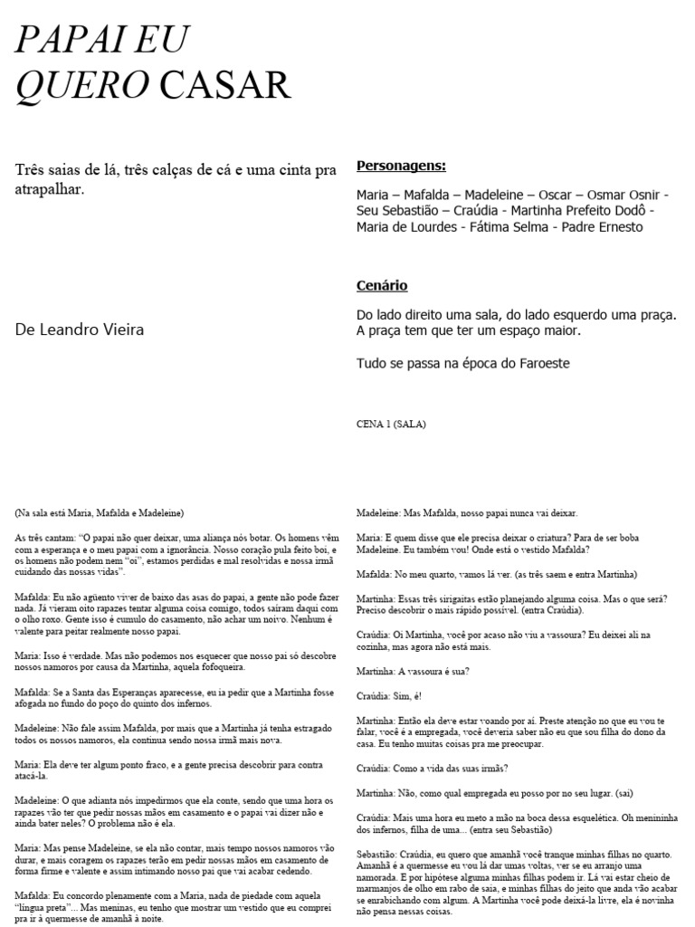 Papai Eu Quero Casar | PDF