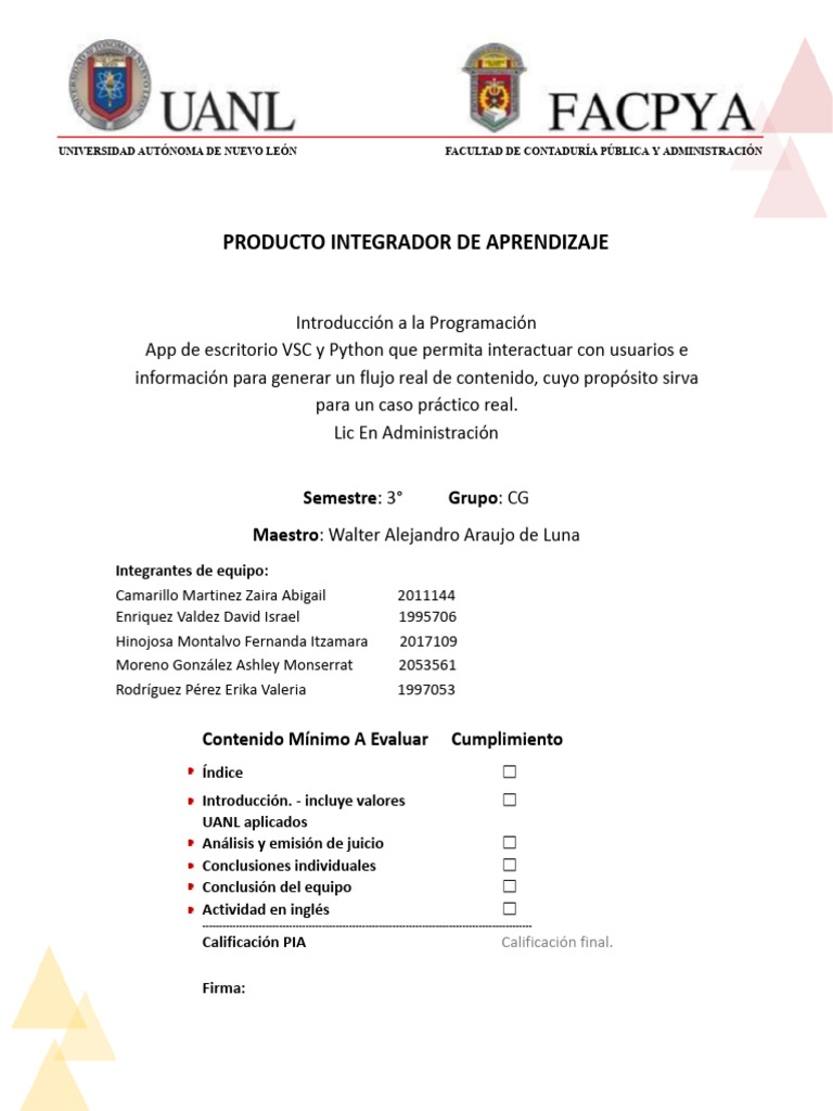 PIA Programación | PDF | SQL | Bases de datos