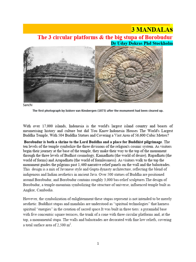 The 3 Circular Platforms & The Big Stupa of Borobudur | PDF | Tantra | Vajrayana