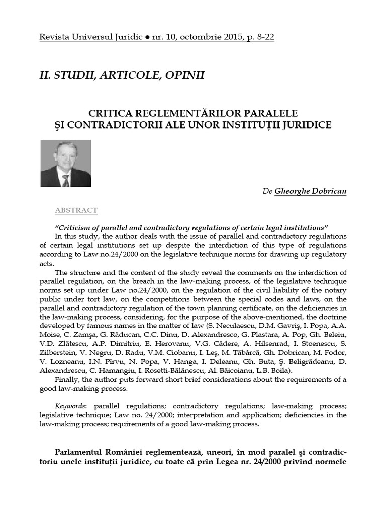 02 Revista Universul Juridic NR 10-2015 PAGINAT BT GH Dobrican | PDF ...