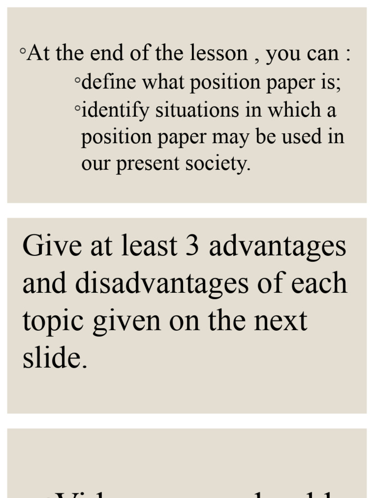 Position Paper | PDF | Essays | Argument