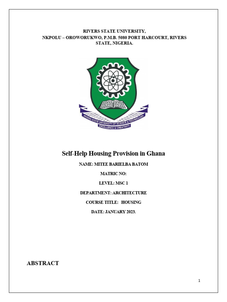 Self Help Housing in Ghana | PDF | Labour Economics | Poverty