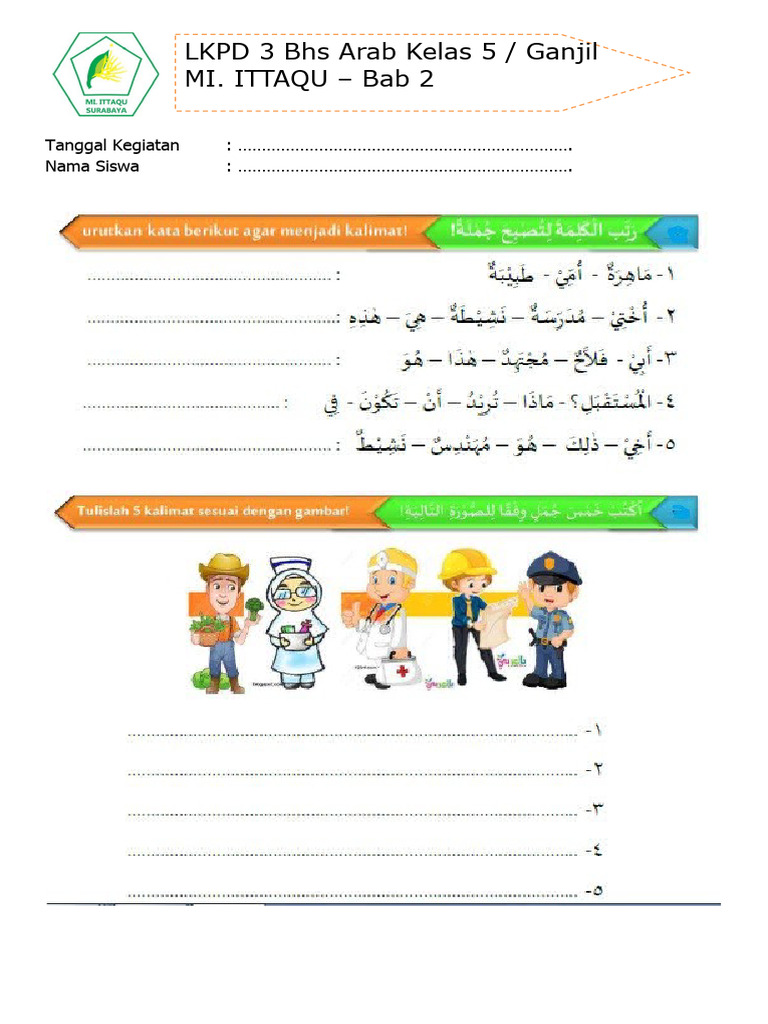 LKPD Kls 5 Bahasa Arab 3 | PDF