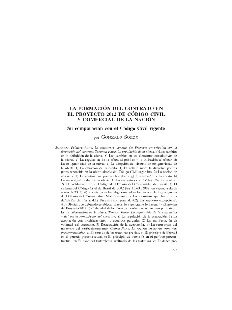 Sozzo Formación Del Contrato CCCN | PDF | Protección al Consumidor ...