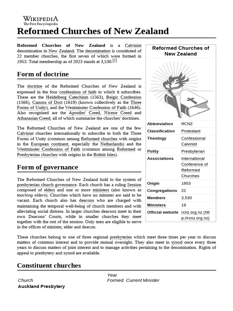 Reformed Churches of New Zealand | PDF | Calvinism | Christian ...