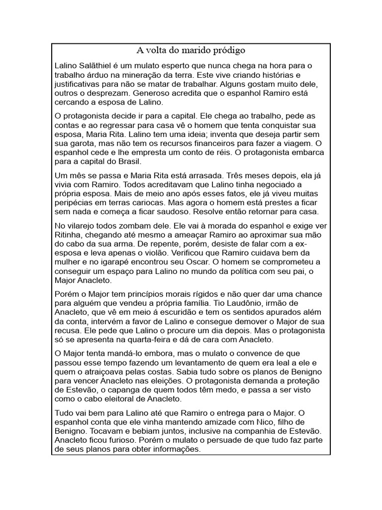 A Volta Do Marido Pródigo | PDF