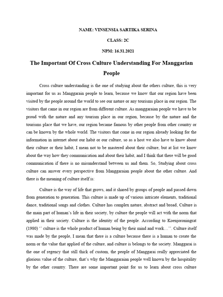 Importance of Cross-Cultural Understanding | PDF | Indonesia