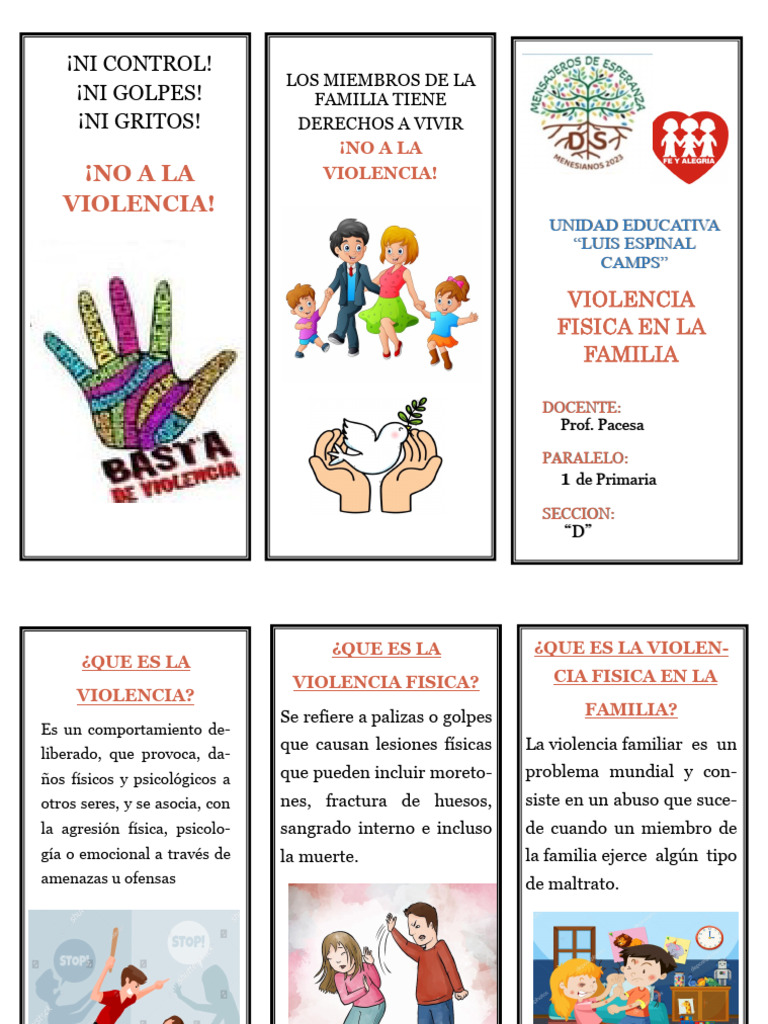 Tríptico sobre la Violencia Familiar | PDF | Relaciones personales, crianza y desarrollo personal