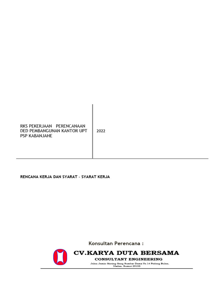 Rencana Kerja Dan Syarat Syarat RKS | PDF