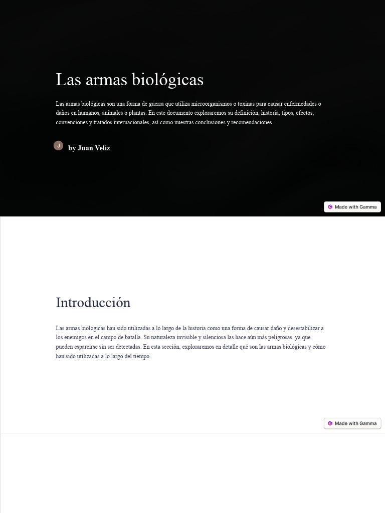 Armas Biológicas: Historia y Efectos | PDF | Patógeno | Medicina CLINICA