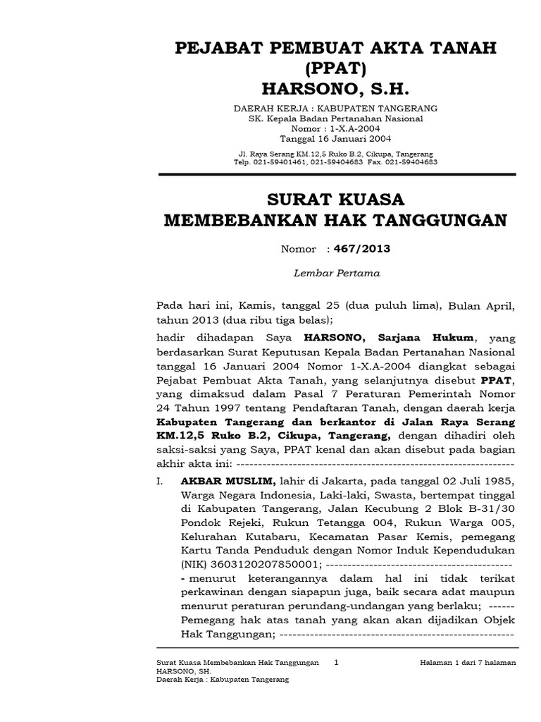 SKMHT Tidak Terikat Perkawinan | PDF | Hukum